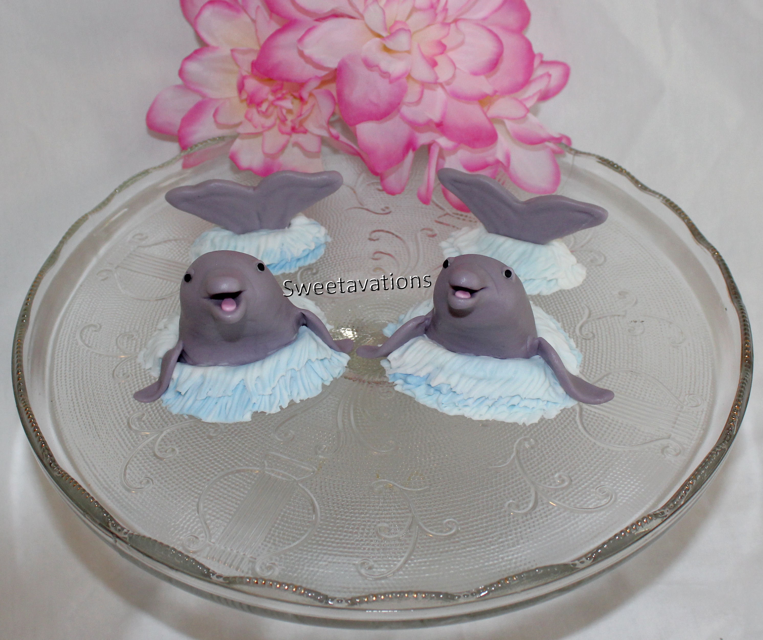 Fondant Dolphin Cake Topper Dolphin Topper Under the Sea - Etsy