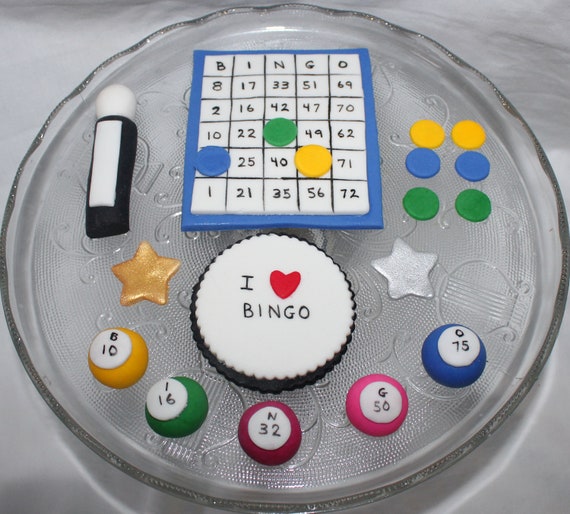 Fondant Bingo Cake Topper Bingo Topper Fondant Game Game - Etsy