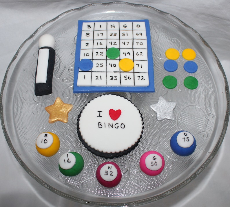 Fondant Bingo Cake Topper - Bingo Topper - Fondant Game - Game Night ...