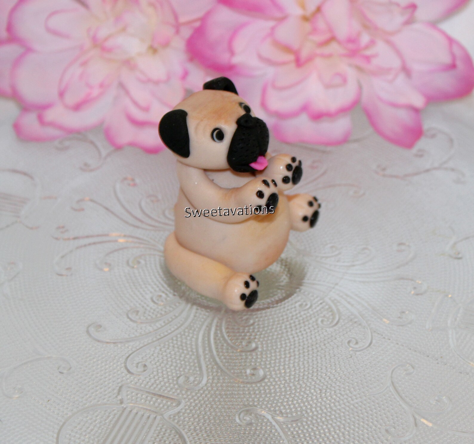 Fondant Dog Cake Topper Fondant Pug Pug Topper Fondant - Etsy