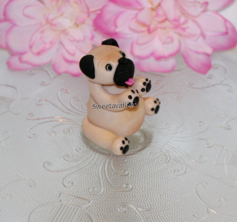 Fondant Dog Cake Topper Fondant Pug Pug Topper Fondant - Etsy