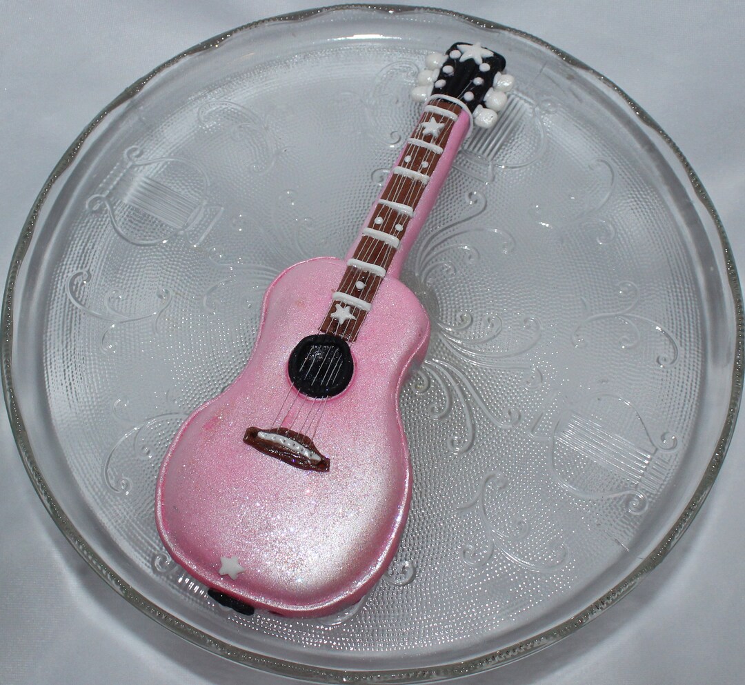 Fondant Guitar Cake Topper - Guitarist Cake - Guitar Birthday - Rock ...