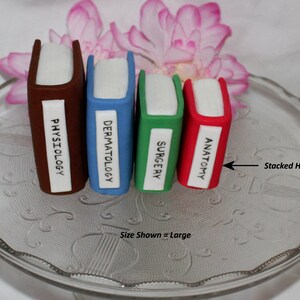 Fondant Book Cake Topper - Stacked Books - Graduation Topper - Doctor ...