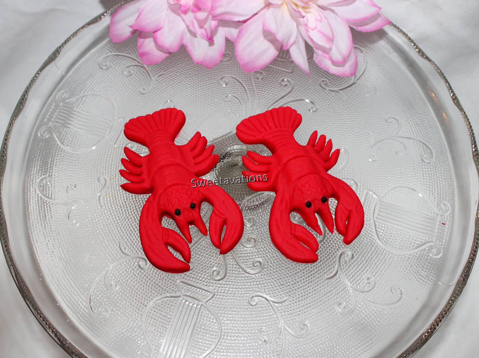 Fondant Lobster Cake Topper Lobster Topper Fondant Under - Etsy