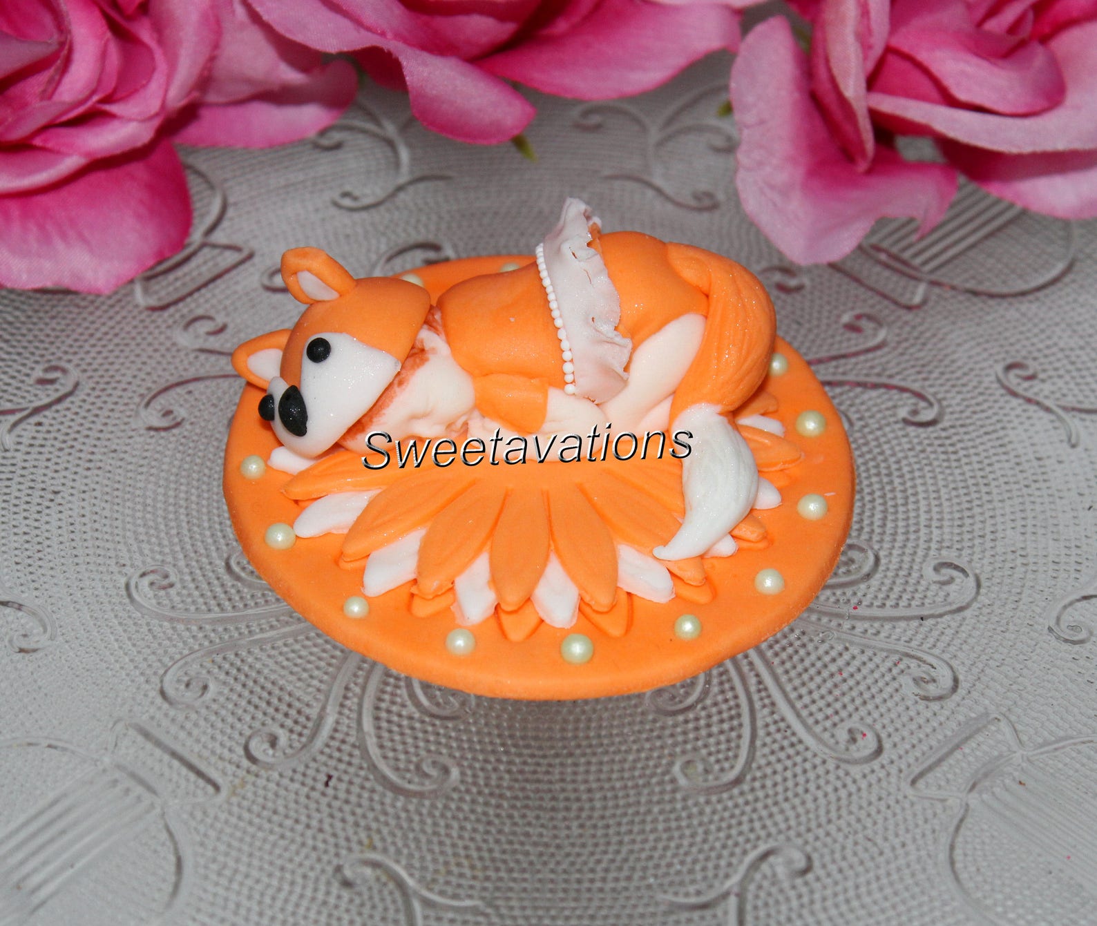 Fondant Baby Fox Cake Topper Fondant Baby Baby Fox Shower | Etsy