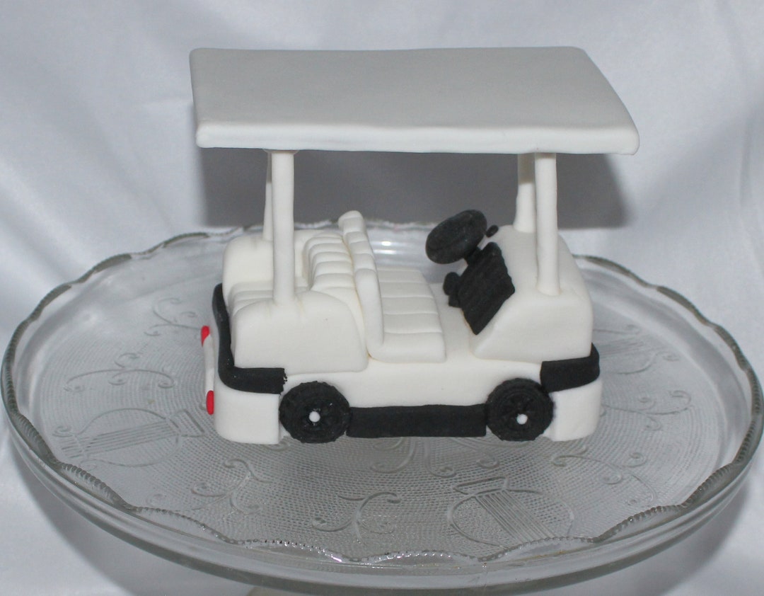 Fondant Golf Cart Cake Topper - Golf Cart Topper - Golf Topper - Golf ...
