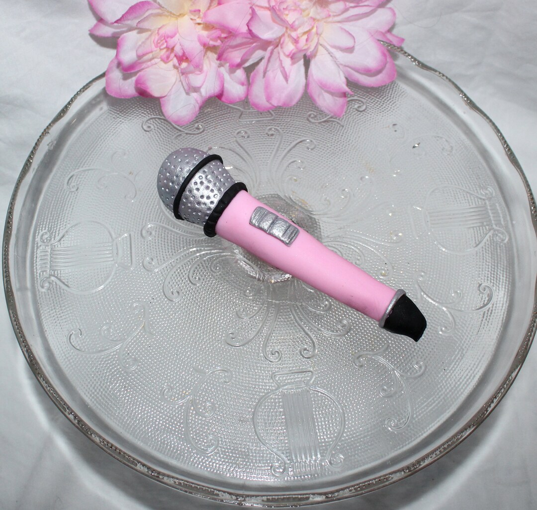 Fondant Microphone Cake Topper Fondant Music Music Cake Topper DJ ...