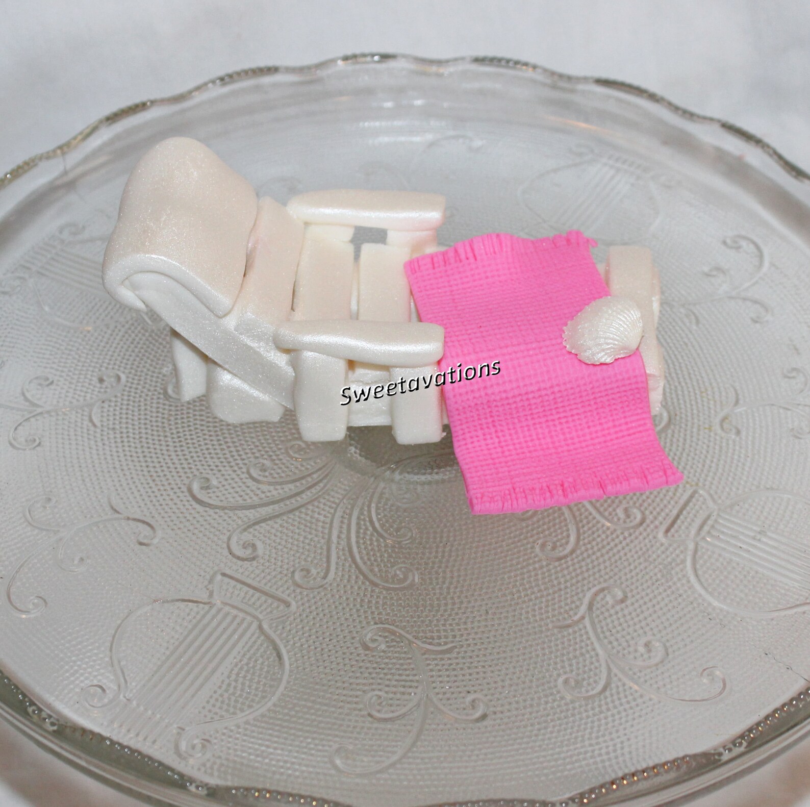 Fondant Beach Cake Topper Fondant Beach Chair Beach Chair Topper ...