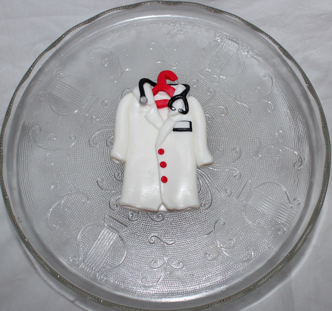 Fondant Lab Coat Cake Topper - Medical Cake Topper - Nurse Graduation ...