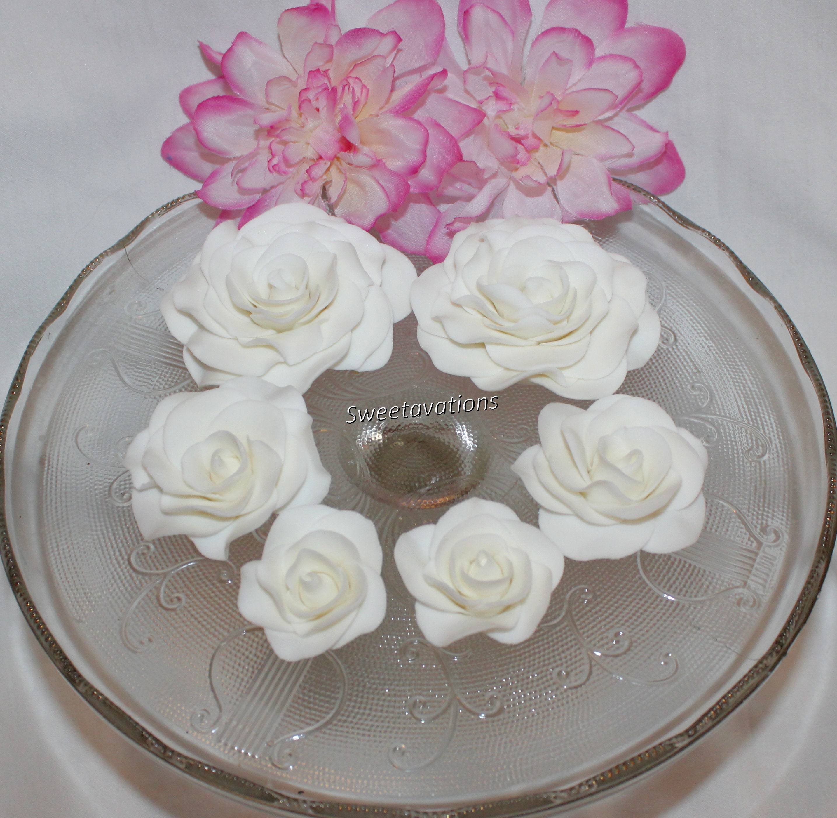 Fondant Rose Cake Topper Rose Topper Sugar Flower Rose - Etsy