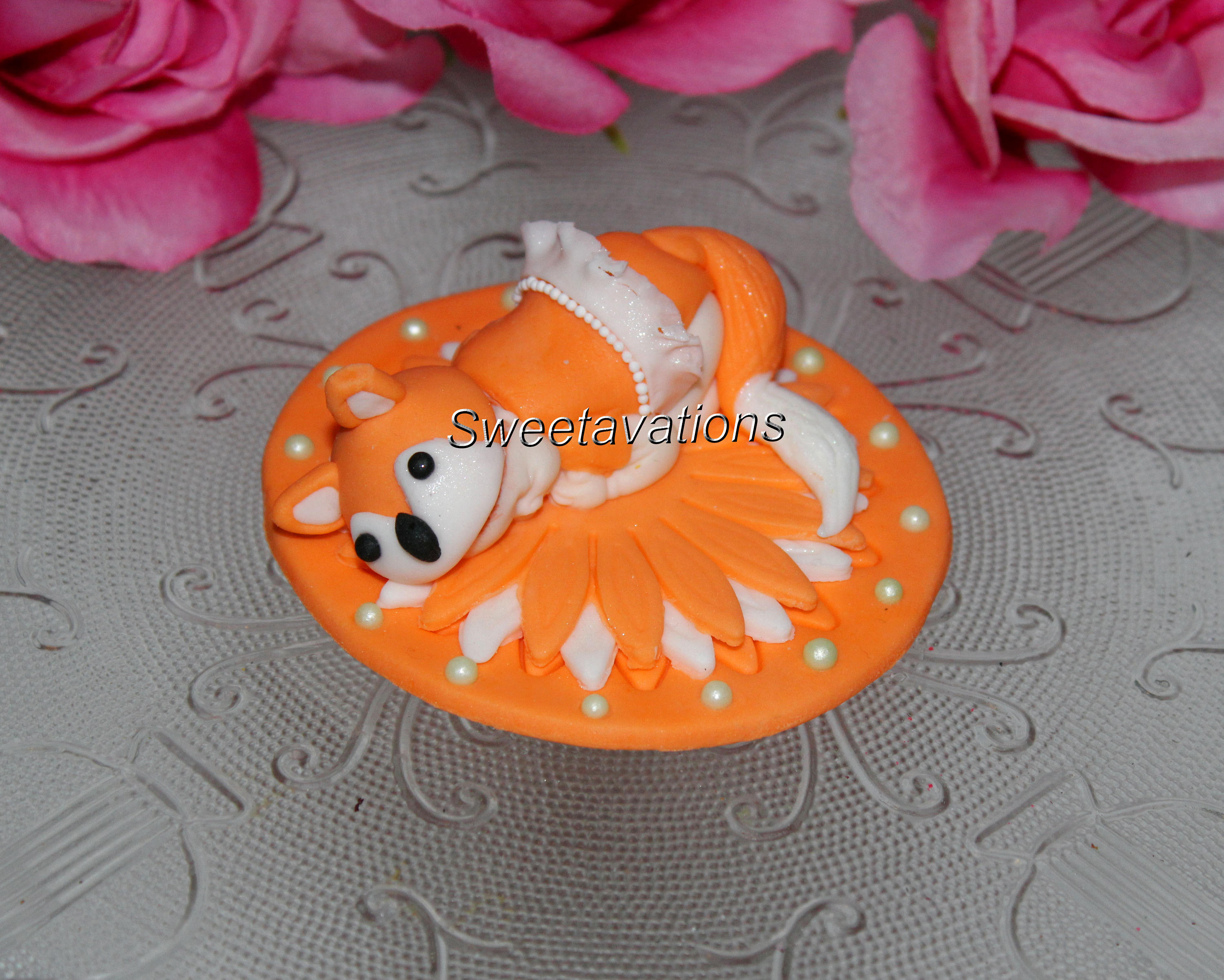 Fondant Baby Fox Cake Topper Fondant Baby Baby Fox Shower | Etsy