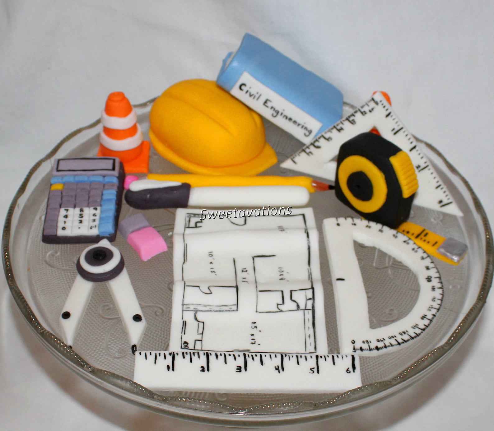 Fondant Civil Engineering Cake Topper Fondant Engineer - Etsy