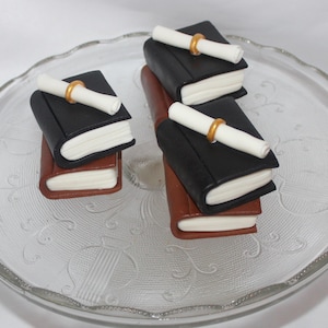 Fondant Graduation Cake Topper - Fondant Book - Book Cake Decoration ...