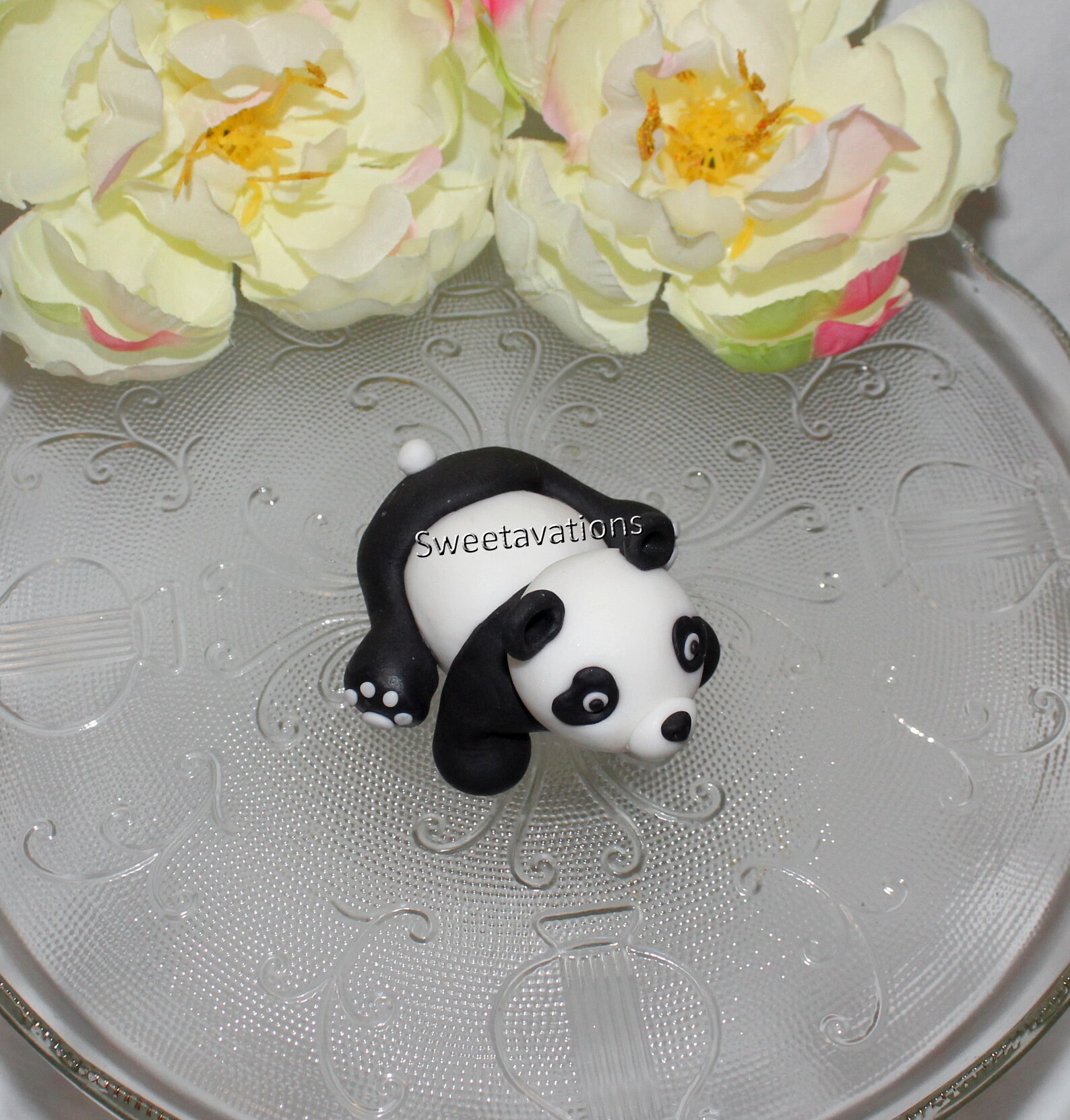 Fondant Panda Cake Topper Panda Bear Topper Fondant Bear - Etsy