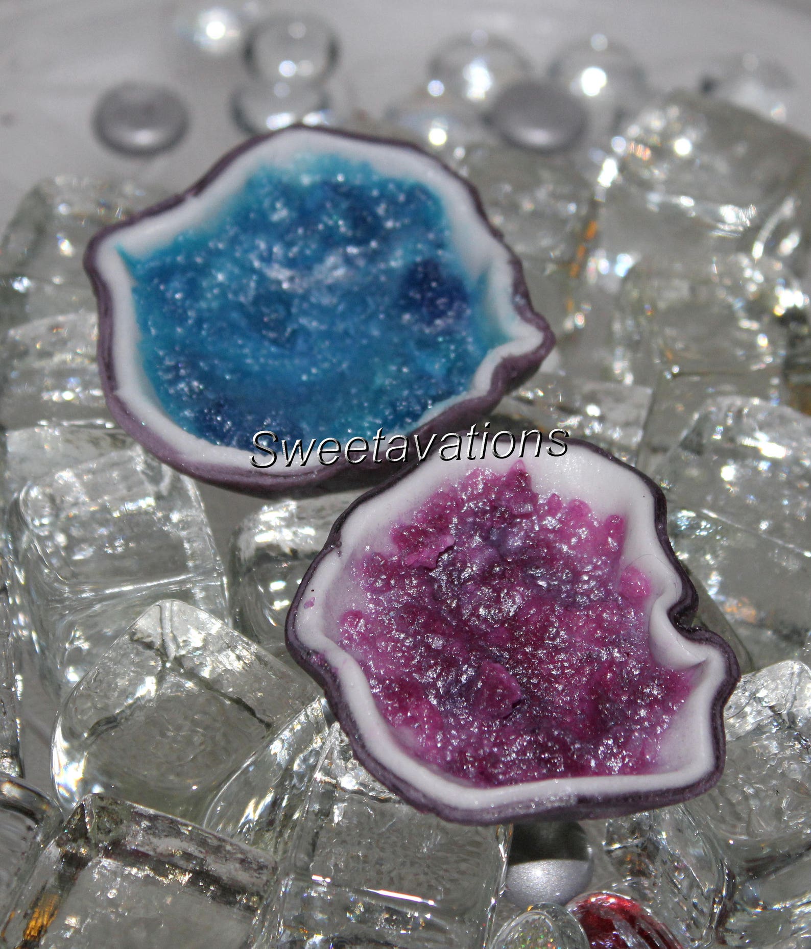 Fondant Geode Cake Topper Geode Topper Fondant Gemstone - Etsy