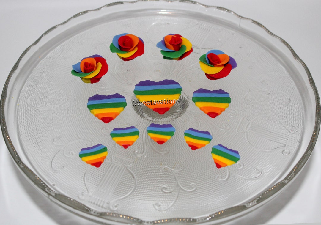 Fondant Gay Wedding Cake Topper Lesbian Wedding LGBT Celebration Pride ...