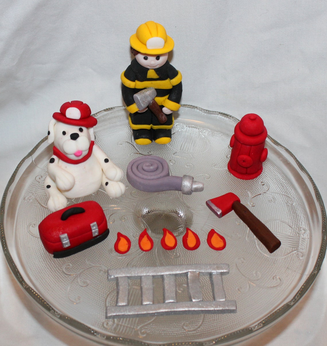 Fondant Fireman Cake Topper Fireman Topper Fondant | Etsy
