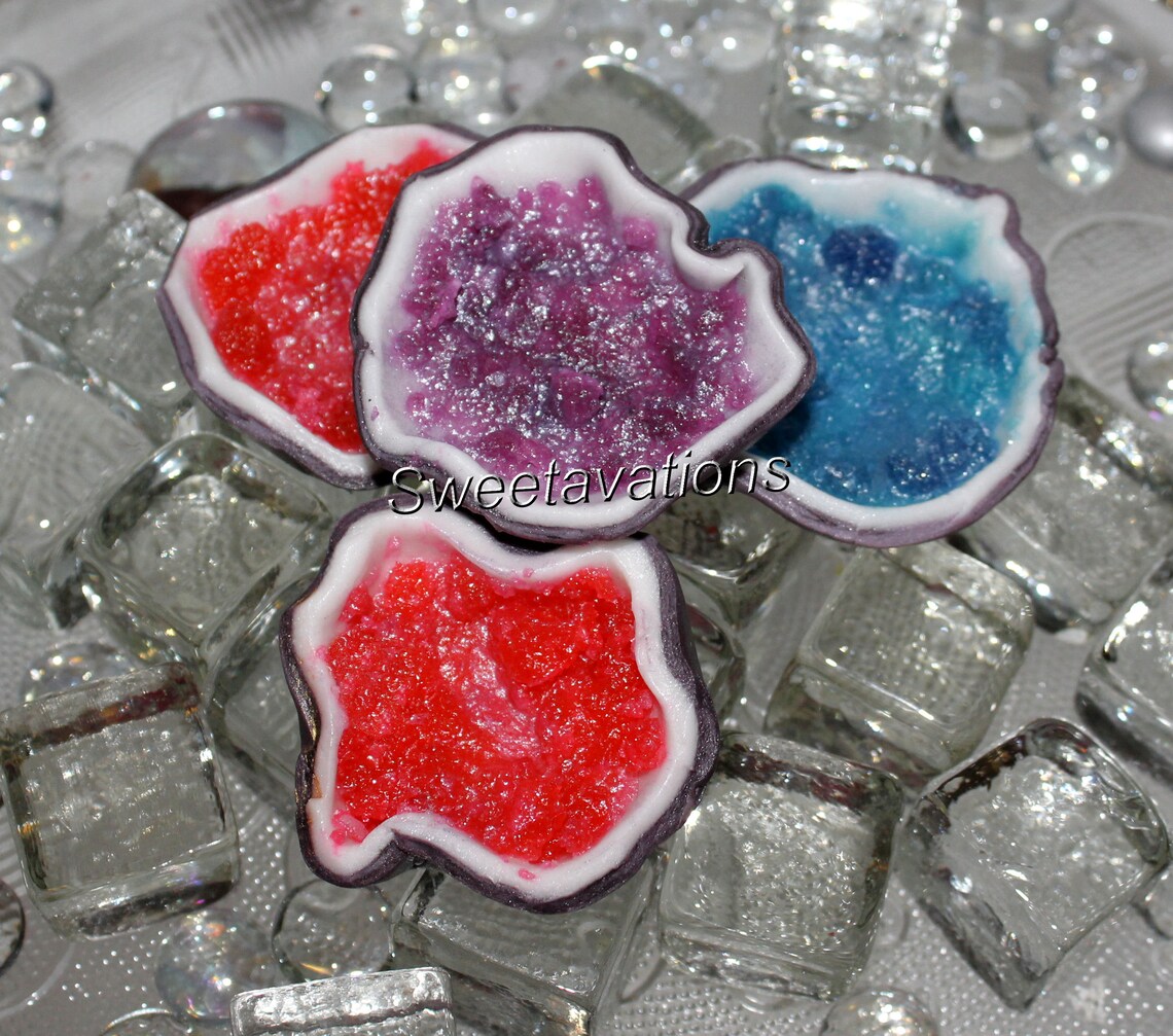 Fondant Geode Cake Topper Geode Topper Fondant Gemstone | Etsy