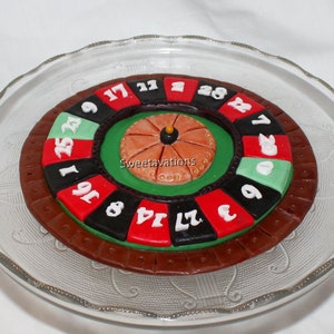 Fondant Roulette Cake Topper - Roulette Cake Topper - Fondant Poker ...