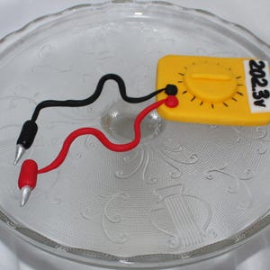 Fondant Volt Meter Cake Topper - Construction Cake Topper - Volt Meter ...