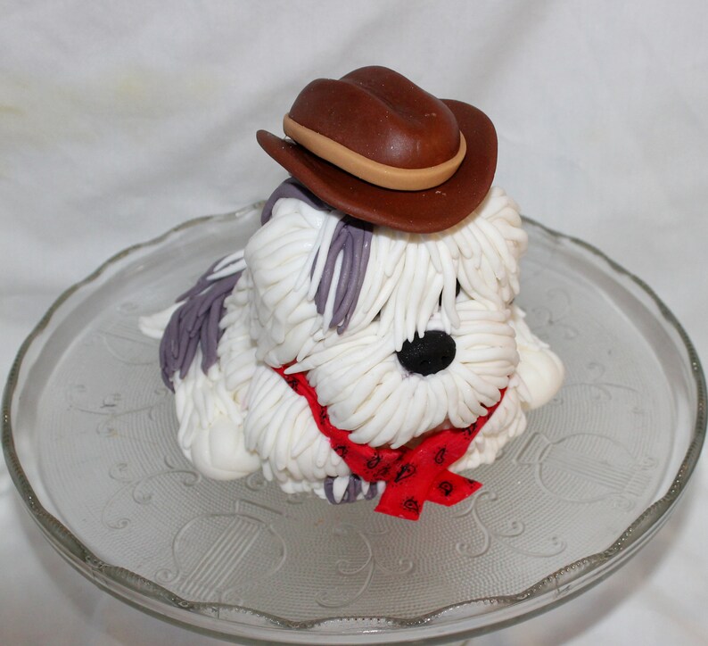 Fondant Dog Cake Topper Fondant Puppy Fondant Sheepdog - Etsy