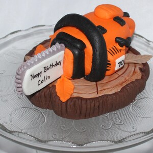 Fondant Chainsaw Cake Topper, Lumberjack Birthday, Construction Theme ...