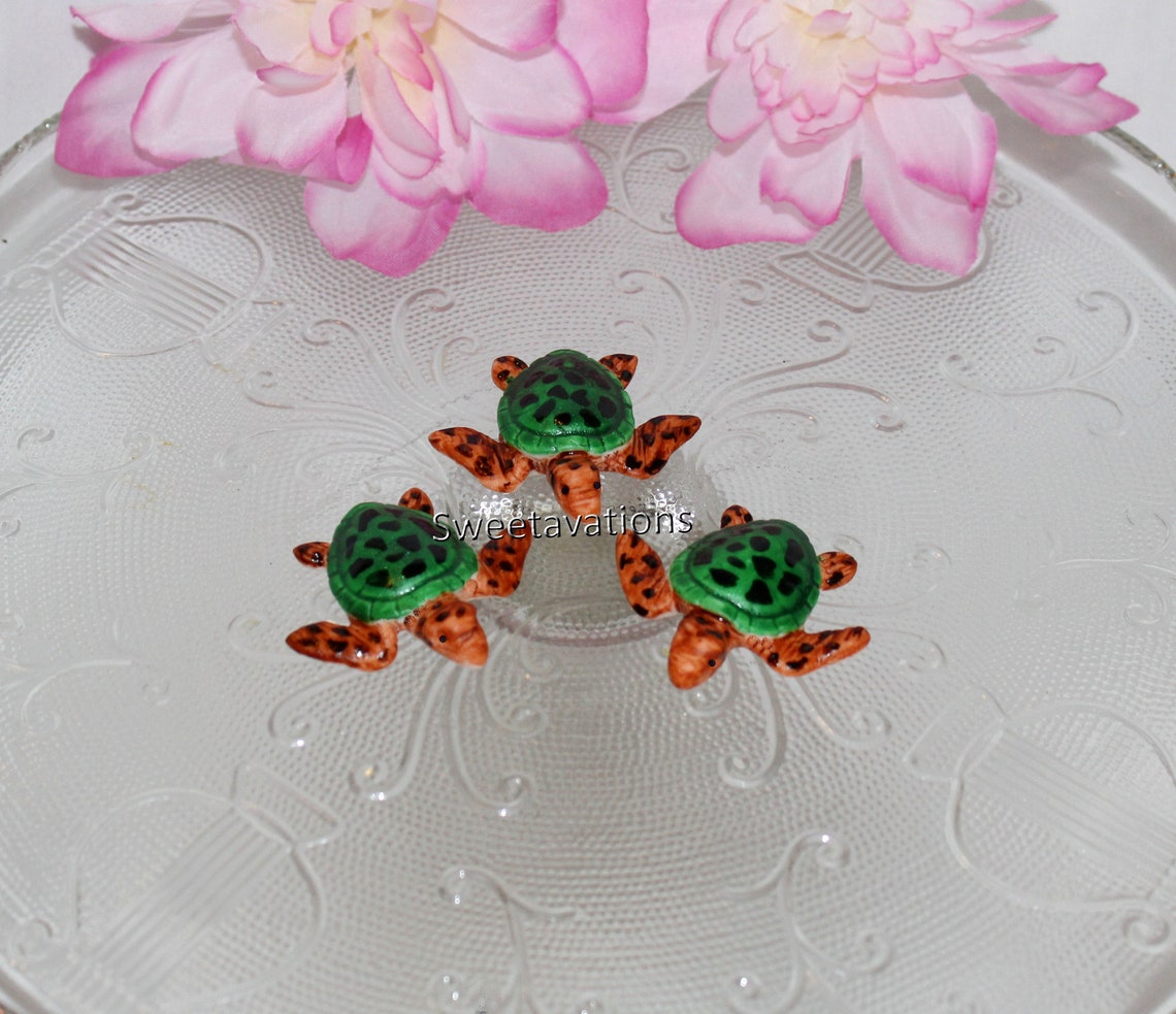 Fondant Turtle Cake Topper Fondant Sea Turtle Turtle - Etsy Canada