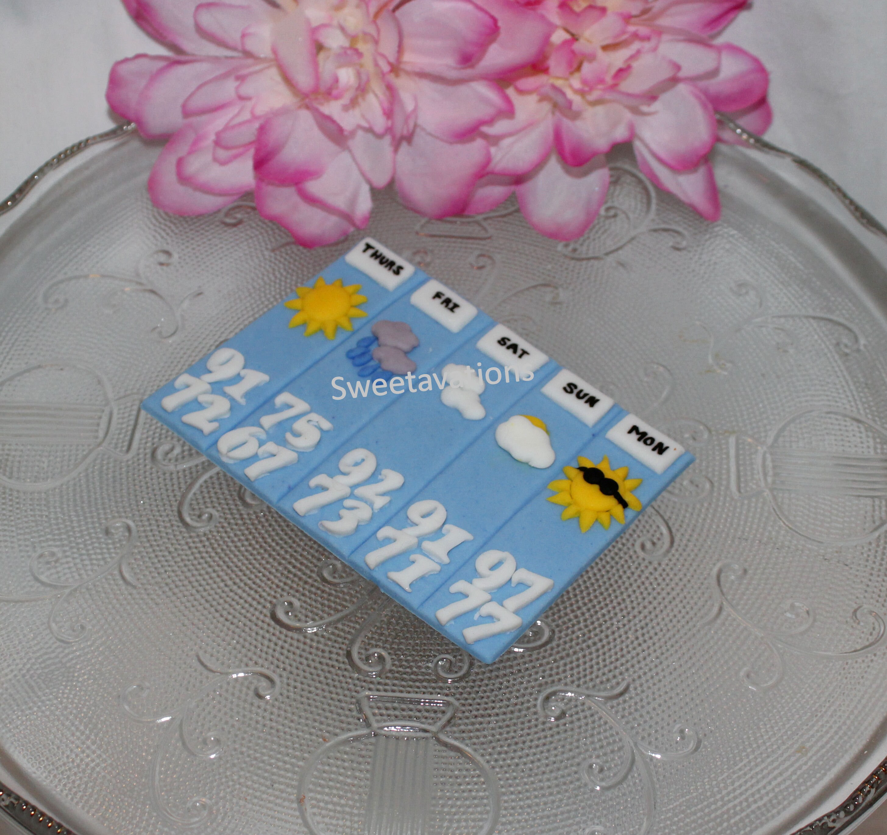 Fondant Weather Cake Topper Weather Forecast Topper | Etsy