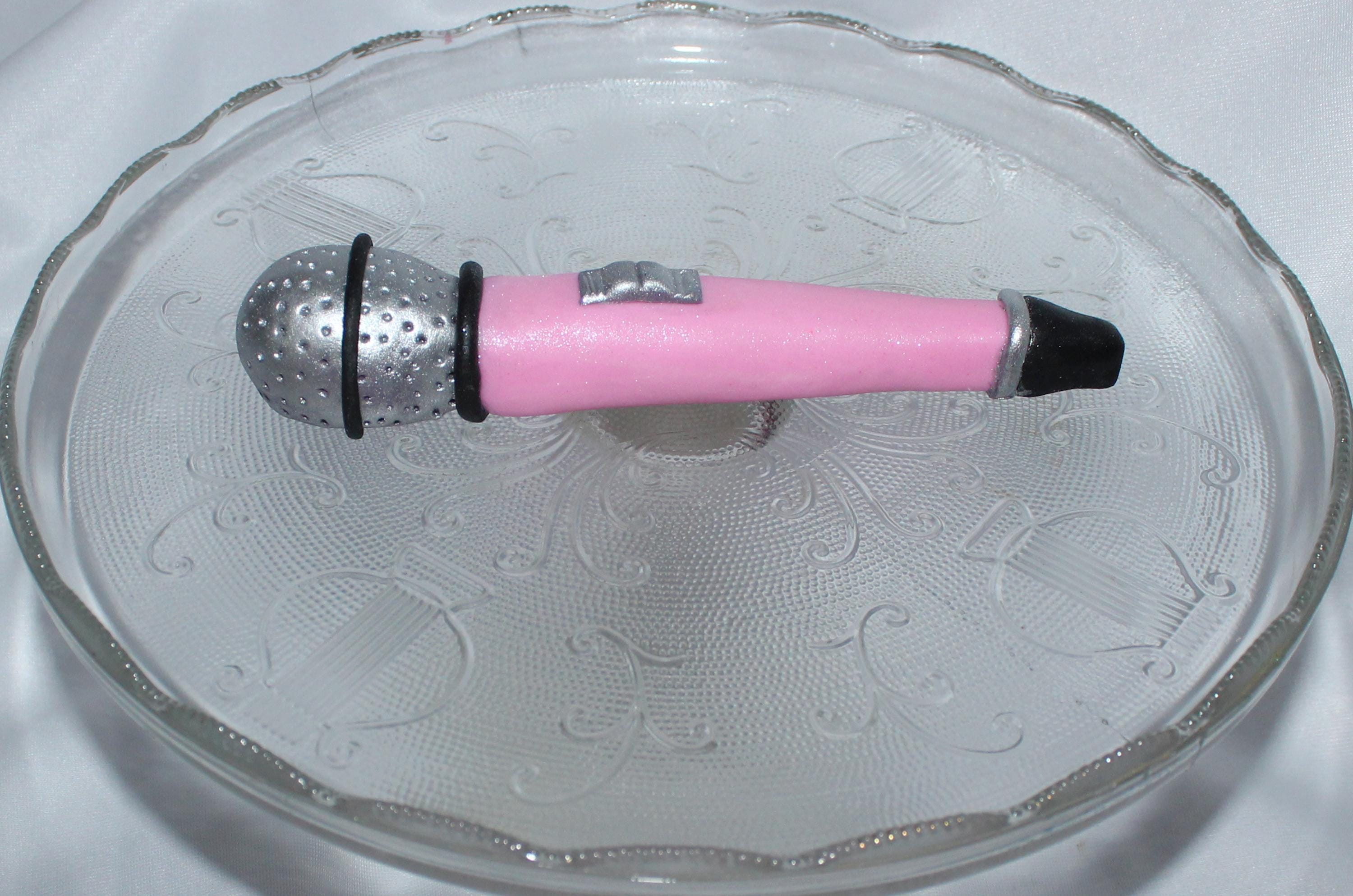 Fondant Microphone Cake Topper, Music Birthday, Karaoke Birthday, Gamer ...