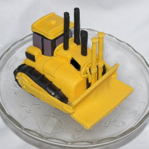 Fondant Bulldozer Cake Topper - Bulldozer Topper - Fondant Construction ...
