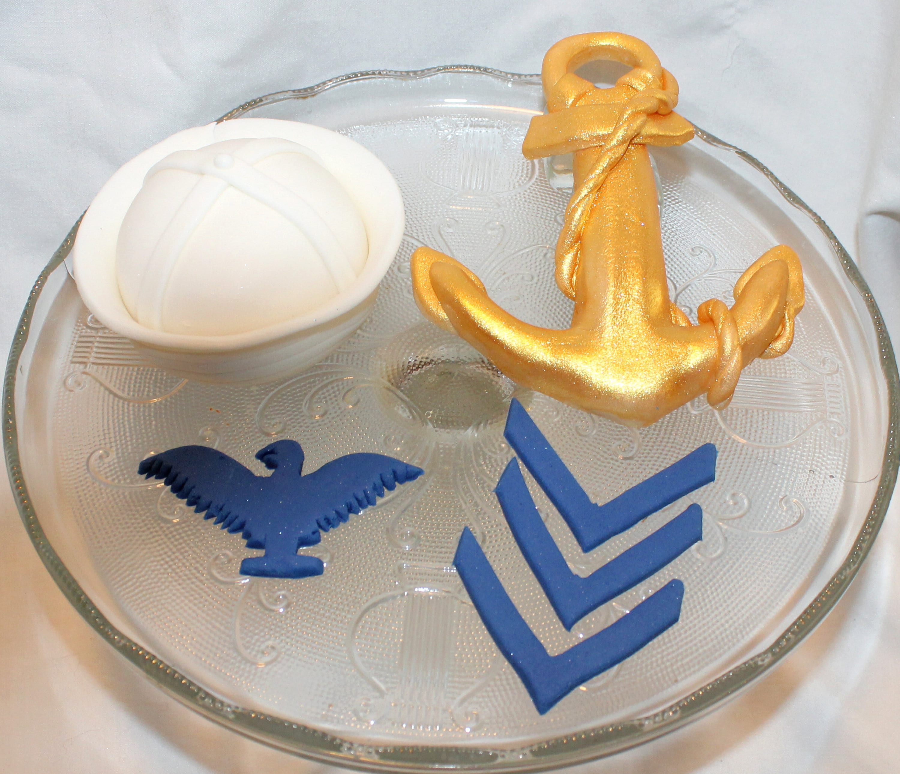 Fondant Military Cake Topper - Anchor Topper - Military Topper ...