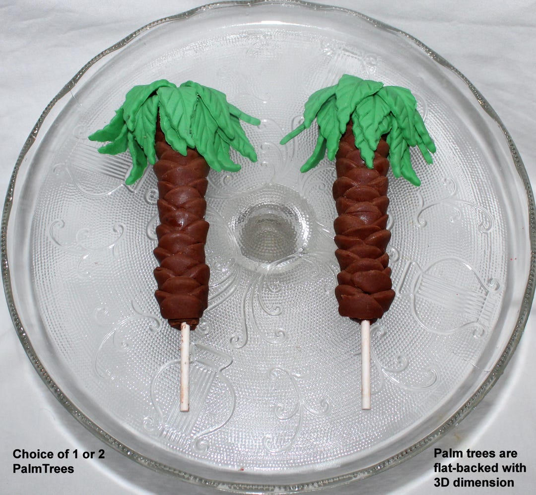 Fondant Palm Tree Cake Topper - Palm Tree Cake Decoration - Fondant ...