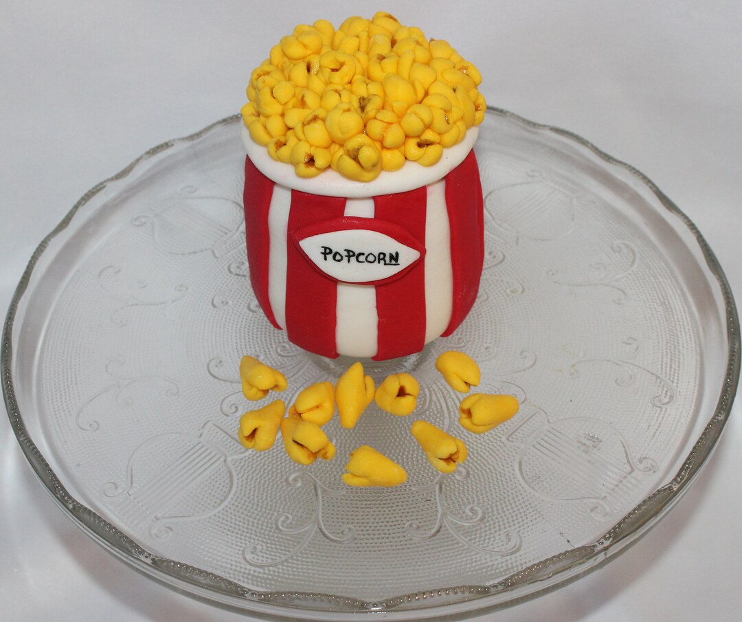 Fondant Popcorn Cake Topper - Popcorn Topper - Popcorn Theme - Movie ...