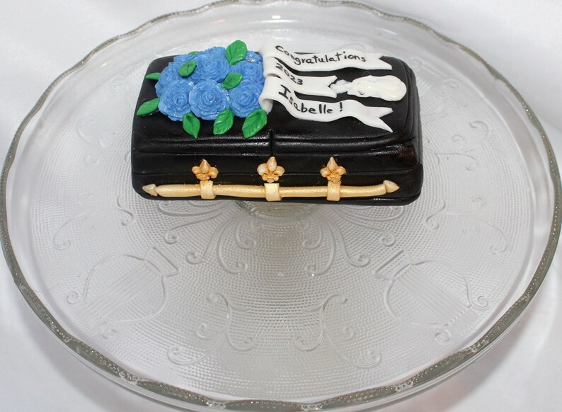Fondant Casket Cake Topper, Mortician Graduation, Gothic Cake ...