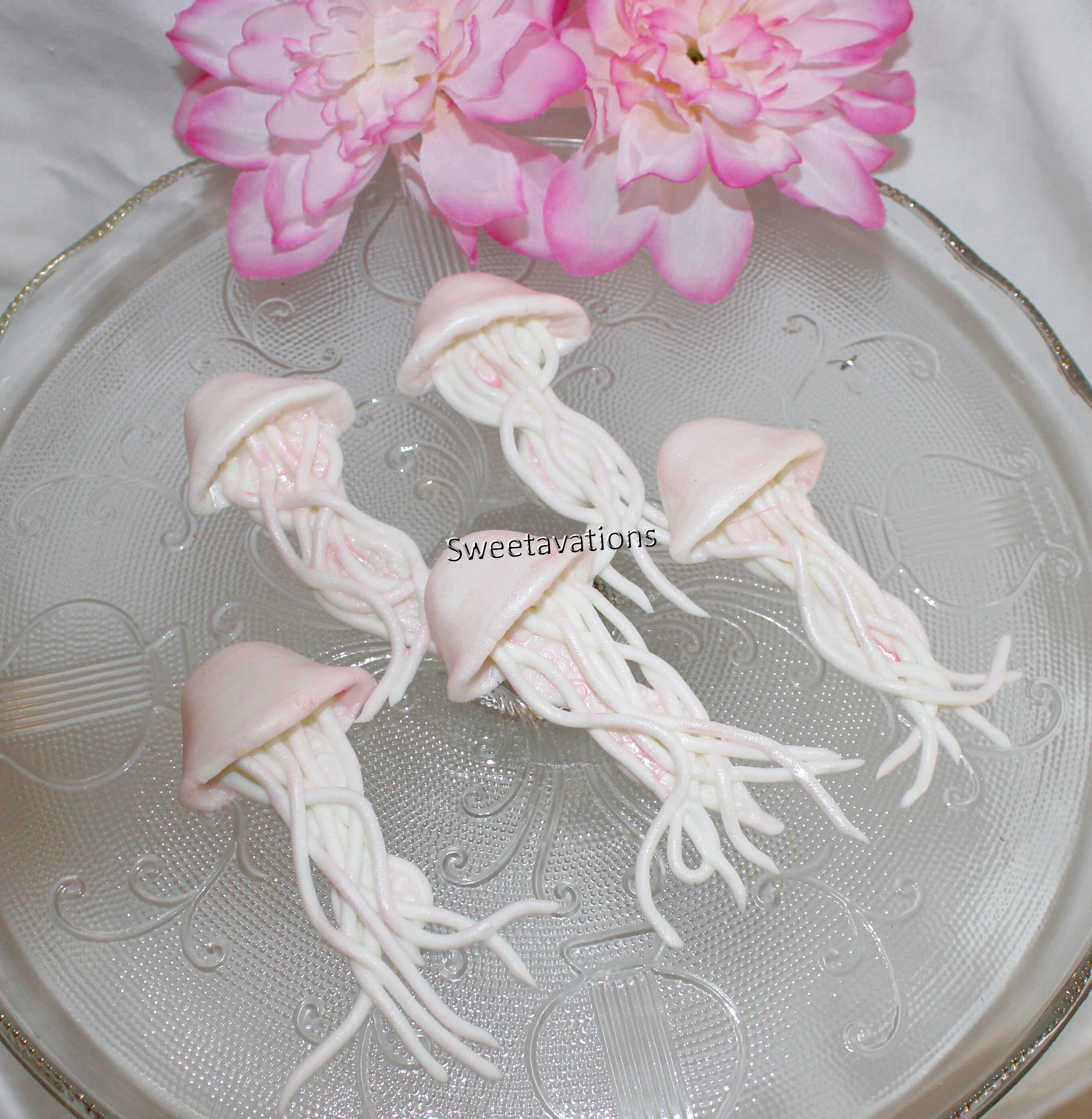 Fondant Jellyfish Cake Topper Jellyfish Topper Fondant - Etsy UK