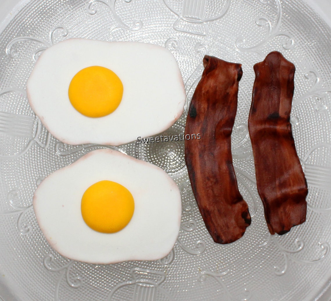 Fondant Eggs Cake Topper Fondant Bacon Fondant Breakfast - Etsy Canada