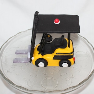 Fondant Forklift Cake Topper - Forklift Topper - Fondant Backhoe ...