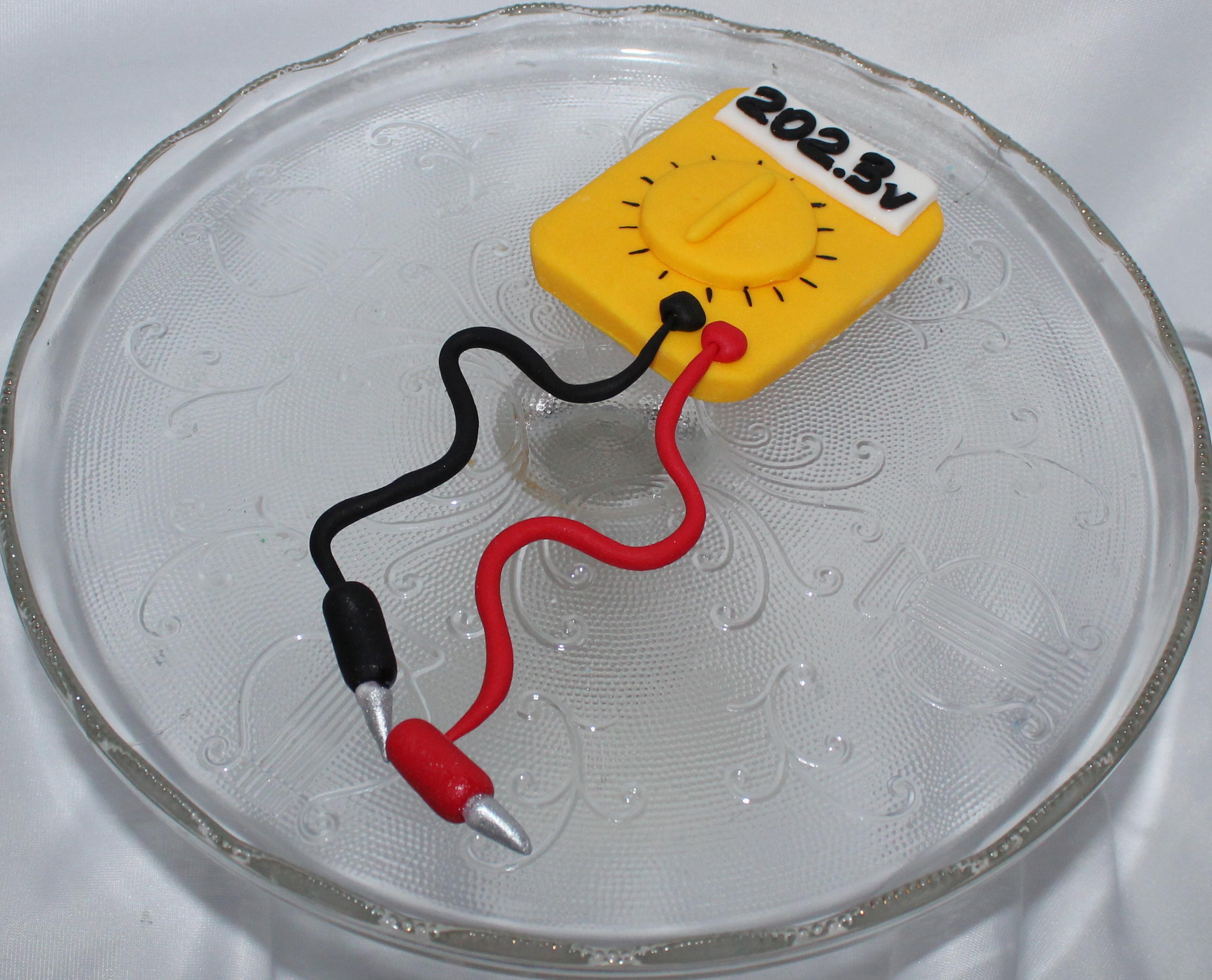 Fondant Volt Meter Cake Topper, Electrician Birthday, Electrical ...