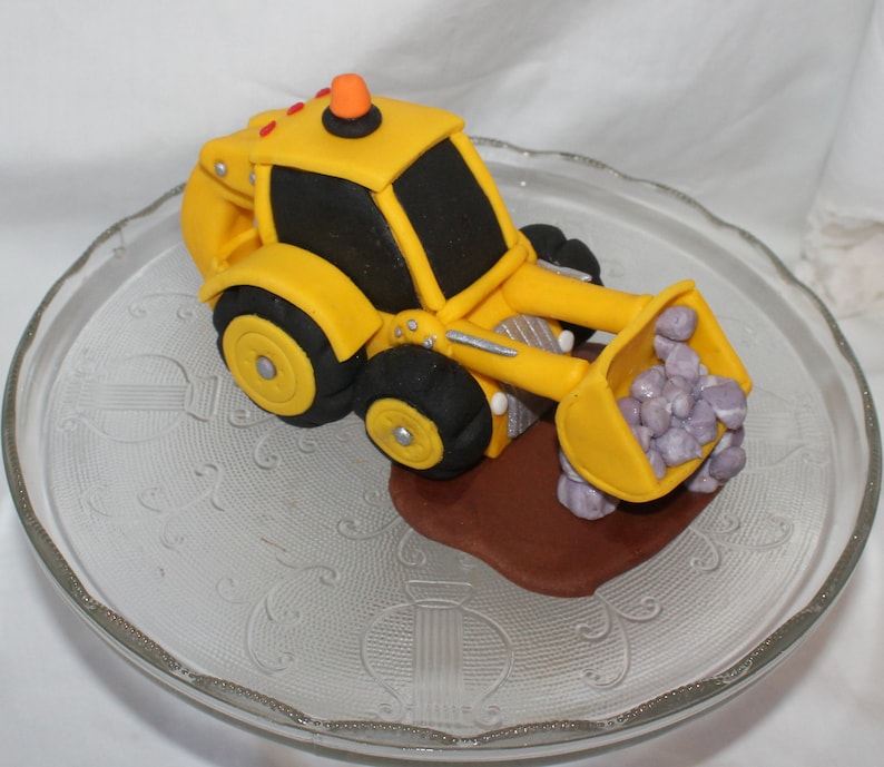 Fondant Backhoe Cake Topper Backhoe Topper Fondant | Etsy