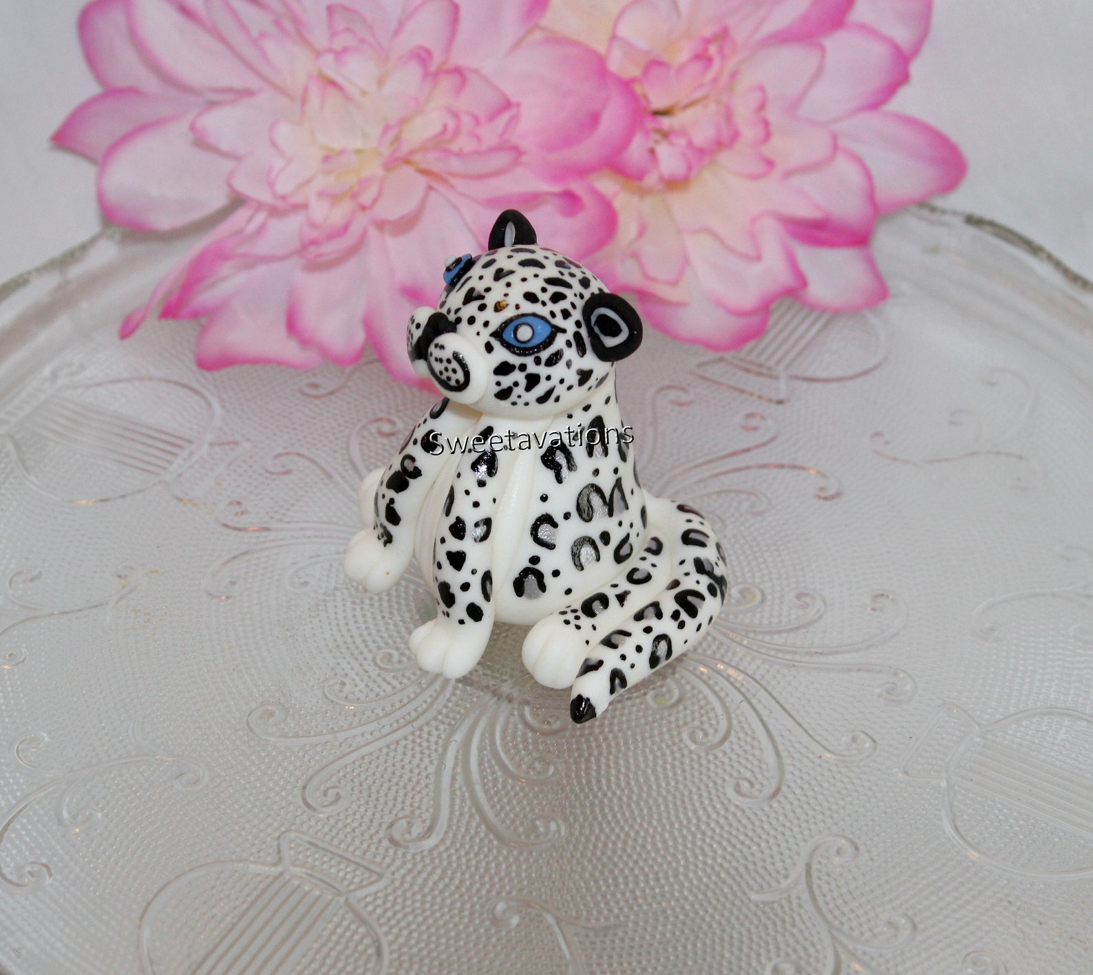 Fondant Leopard Cake Topper Fondant Snow Leopard Leopard - Etsy