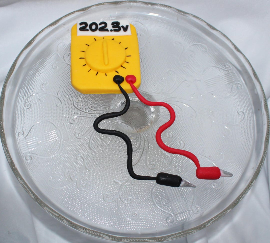 Fondant Volt Meter Cake Topper - Construction Cake Topper - Volt Meter ...