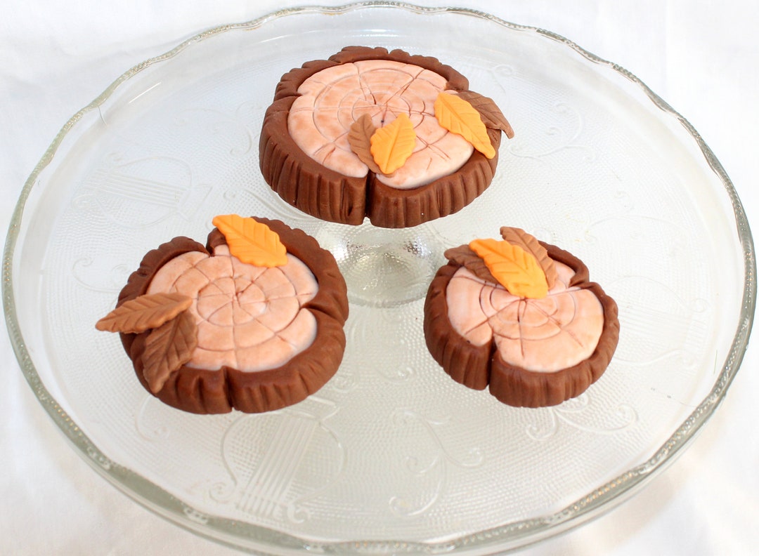 Fondant Log Cake Topper - Woodland Cake Topper - Fondant Stump ...