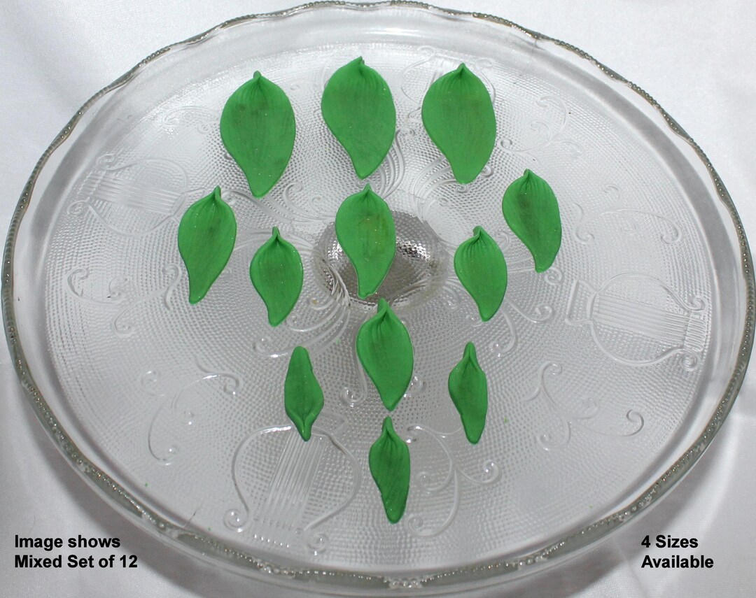 Fondant Leaf Cake Topper, Hand-sculpted Leaves, Woodland Baby Shower ...