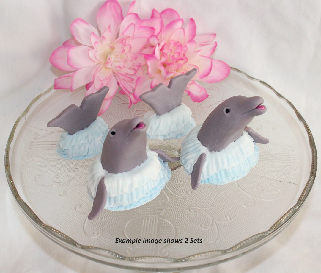Fondant Dolphin Cake Topper Dolphin Topper Under the Sea - Etsy