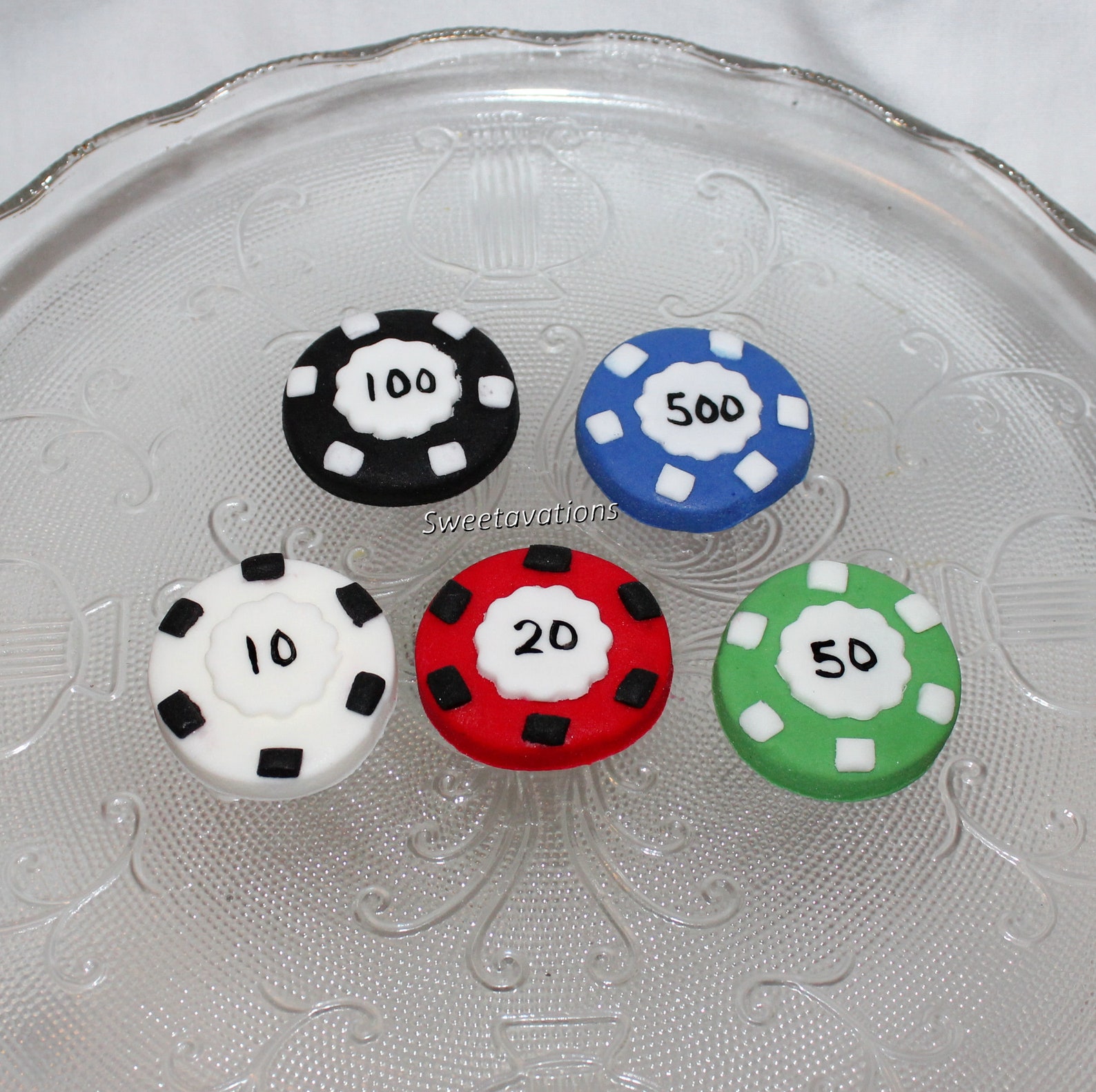 Fondant Poker Cake Topper Casino Cake Topper Poker Chip | Etsy