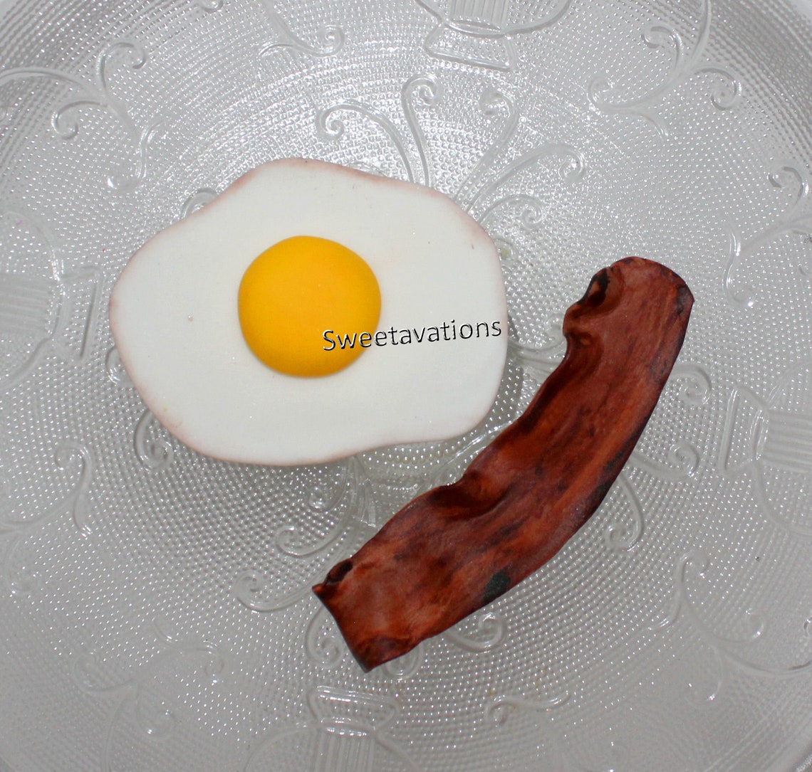 Fondant Eggs Cake Topper Fondant Bacon Fondant Breakfast | Etsy Canada