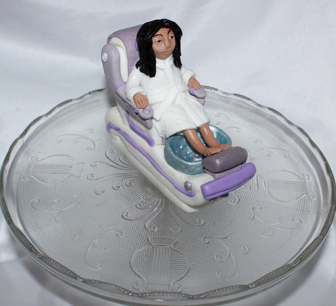 Fondant Salon Chair Cake Topper, Makeup Birthday, Nail Tech, Nail ...