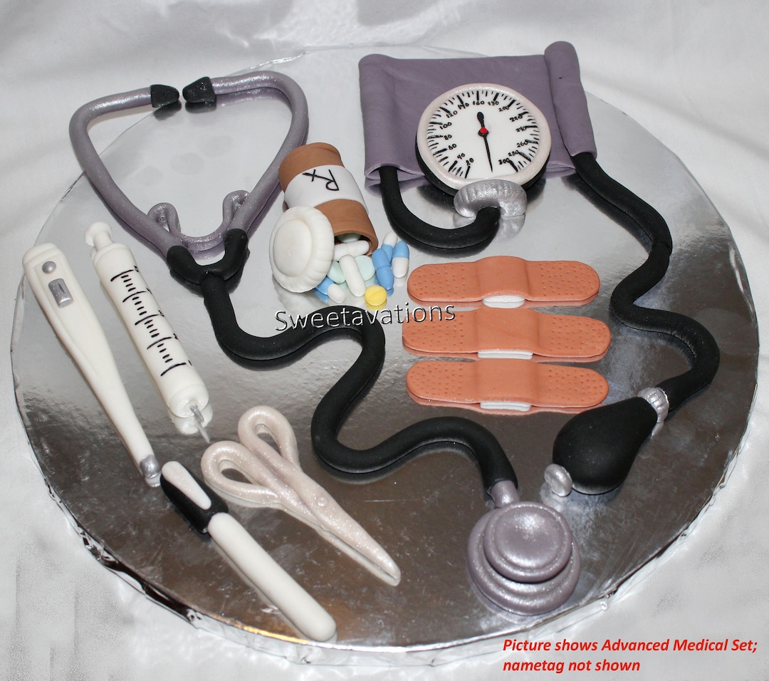 Fondant Medical Cake Topper: Stethoscope Cake Decoration, Doctor ...