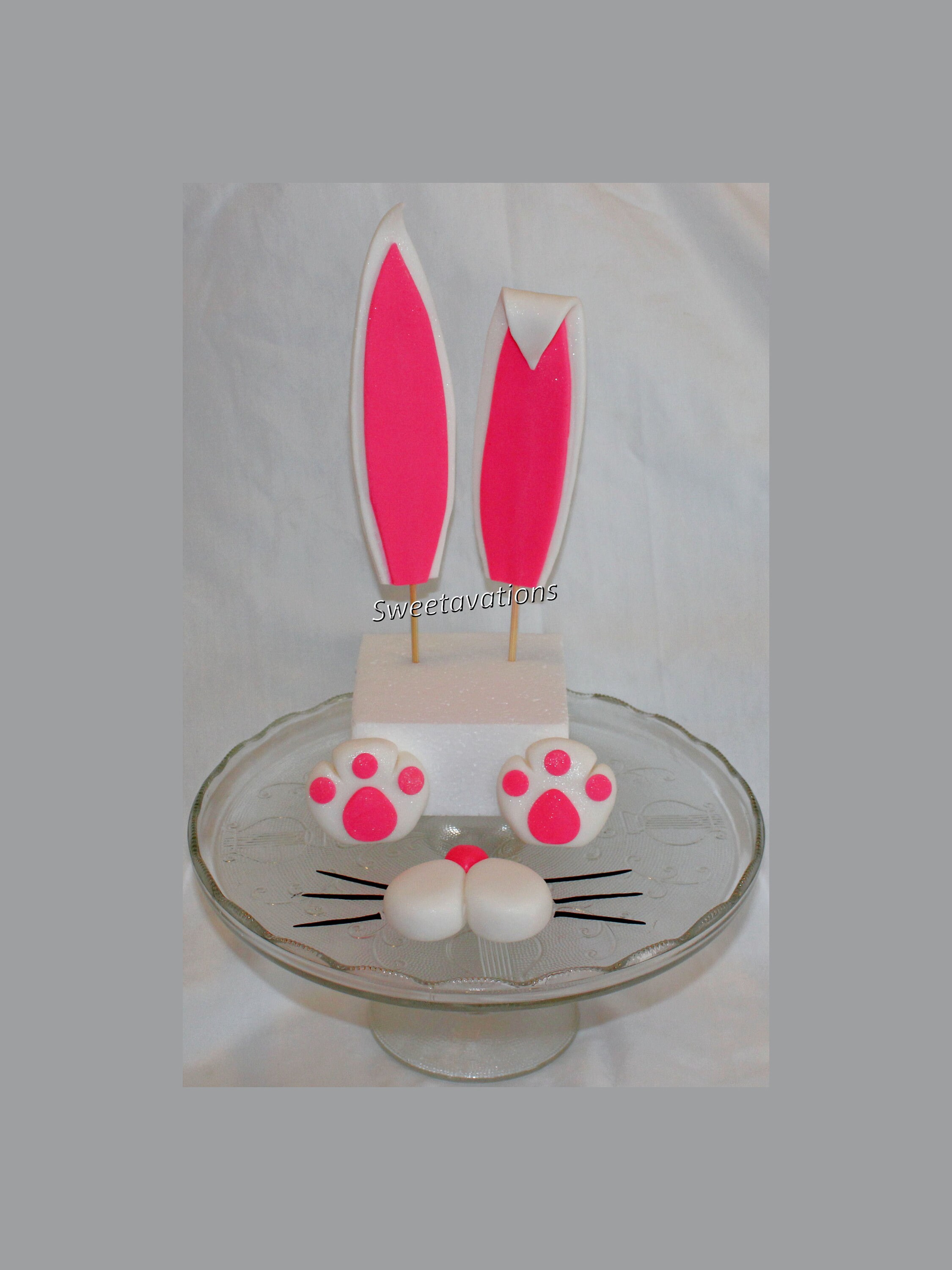 Fondant Bunny Cake Topper Fondant Bunny Ears Bunny Ears - Etsy