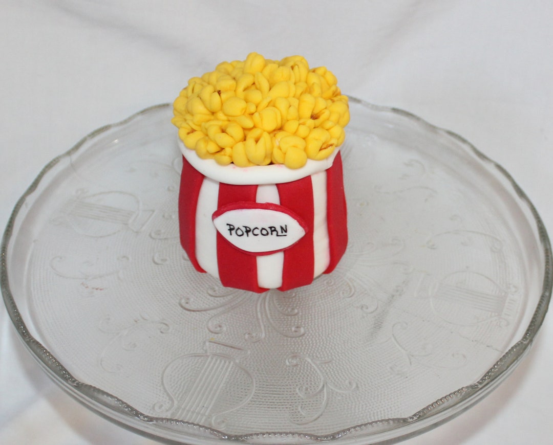 Fondant Popcorn Cake Topper Popcorn Topper Popcorn Theme - Etsy